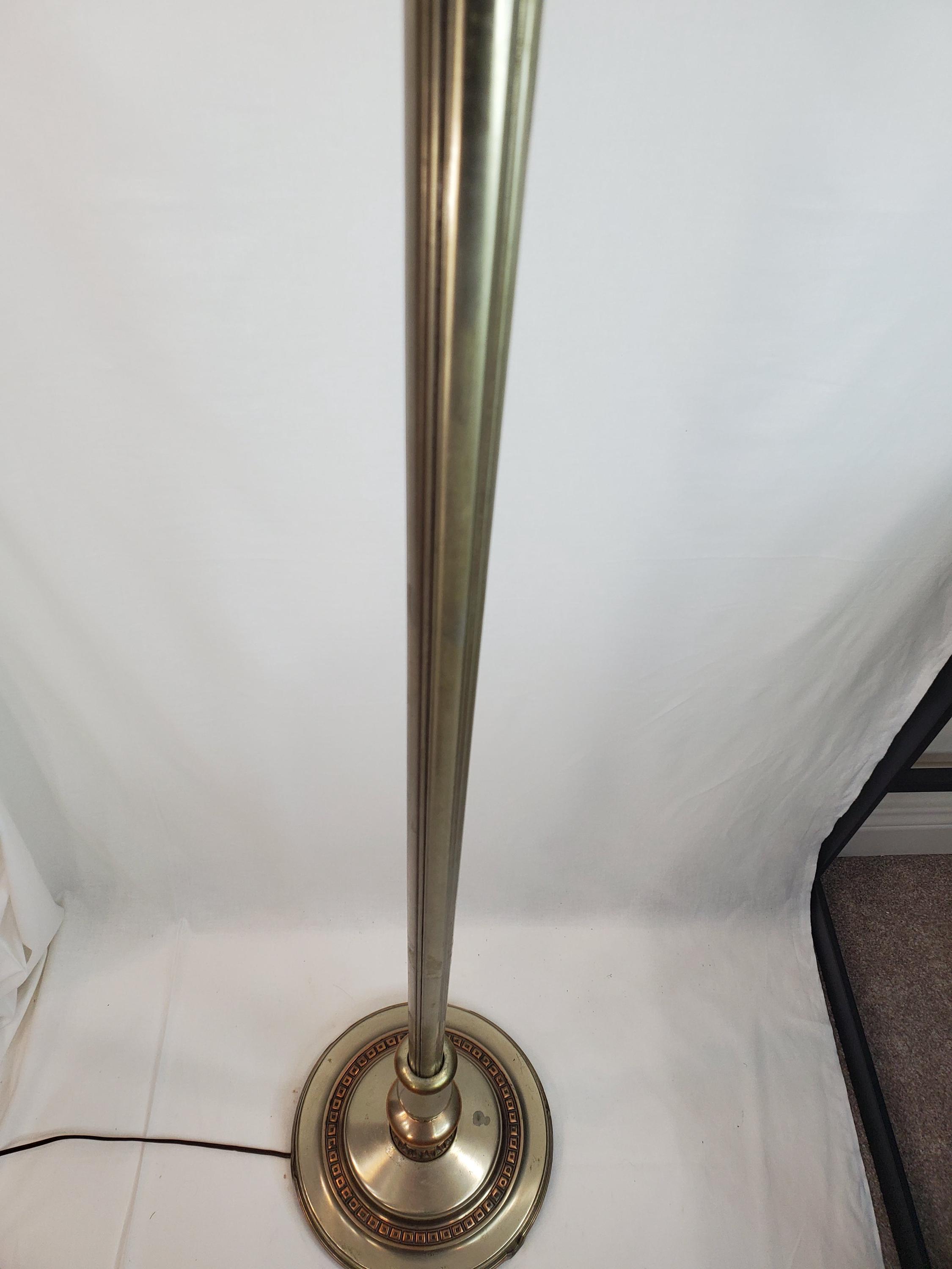 Vintage Nickel and Copper Accent Torchiere Floor Lamp - Etsy