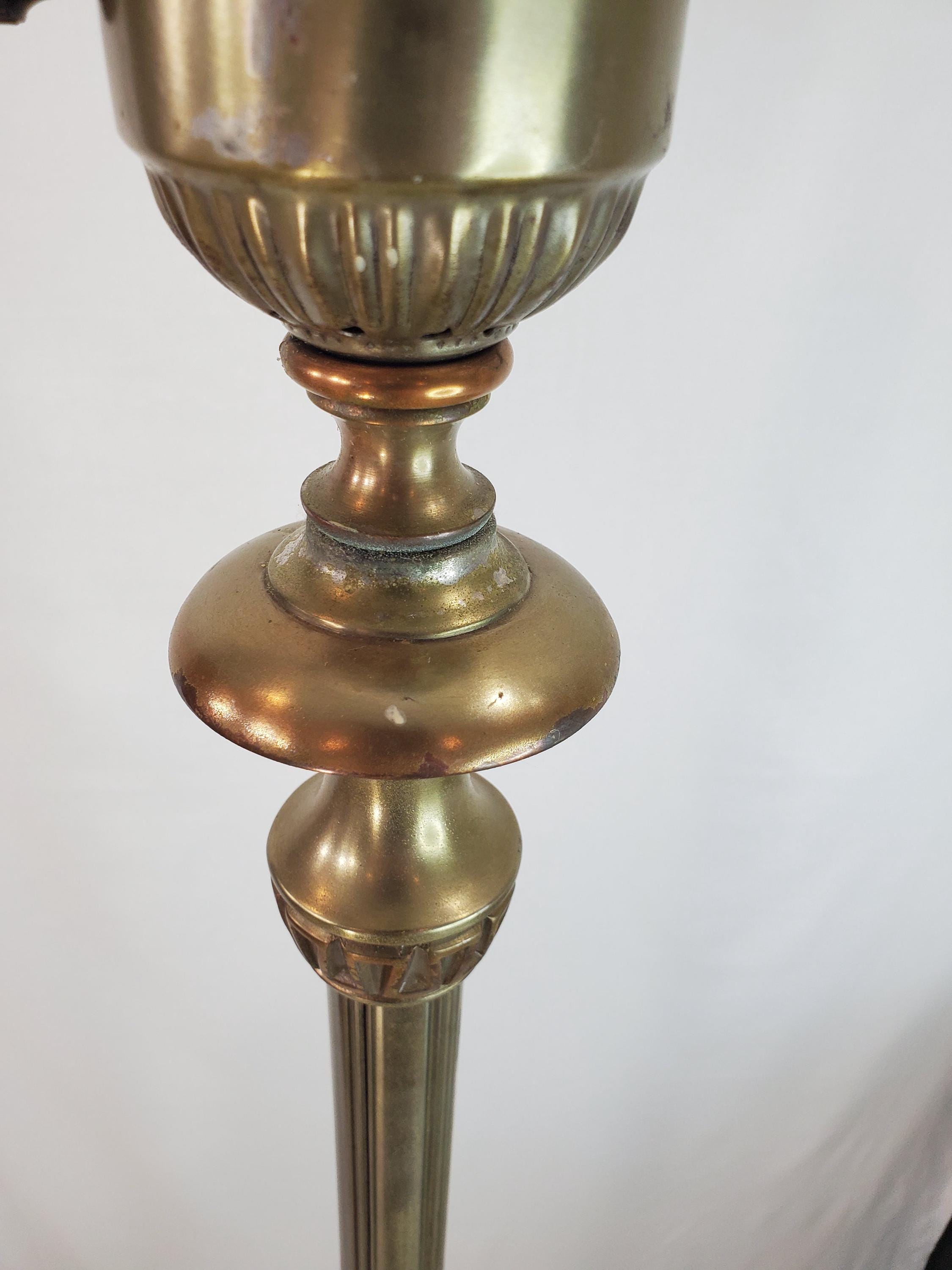 Vintage Nickel and Copper Accent Torchiere Floor Lamp - Etsy