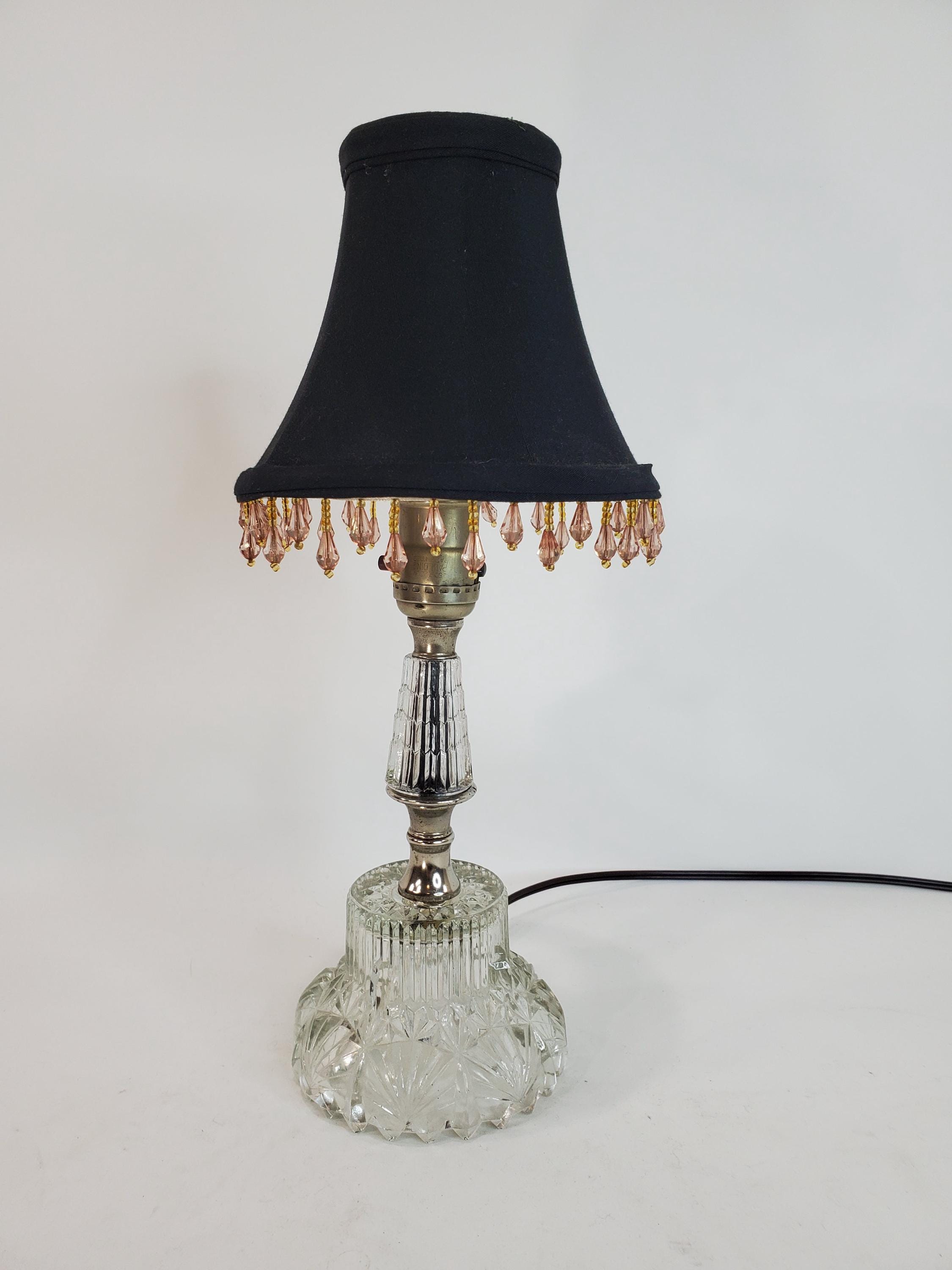 1940s Art Deco Molded Crystal Glass Vanity Lamp - Etsy