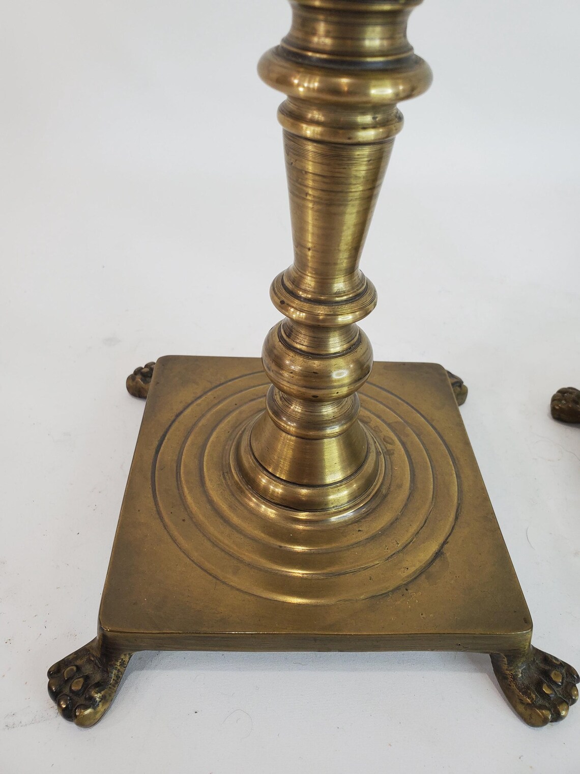 Pair Vintage Brass Candlesticks With Lion Claw Feet - Etsy