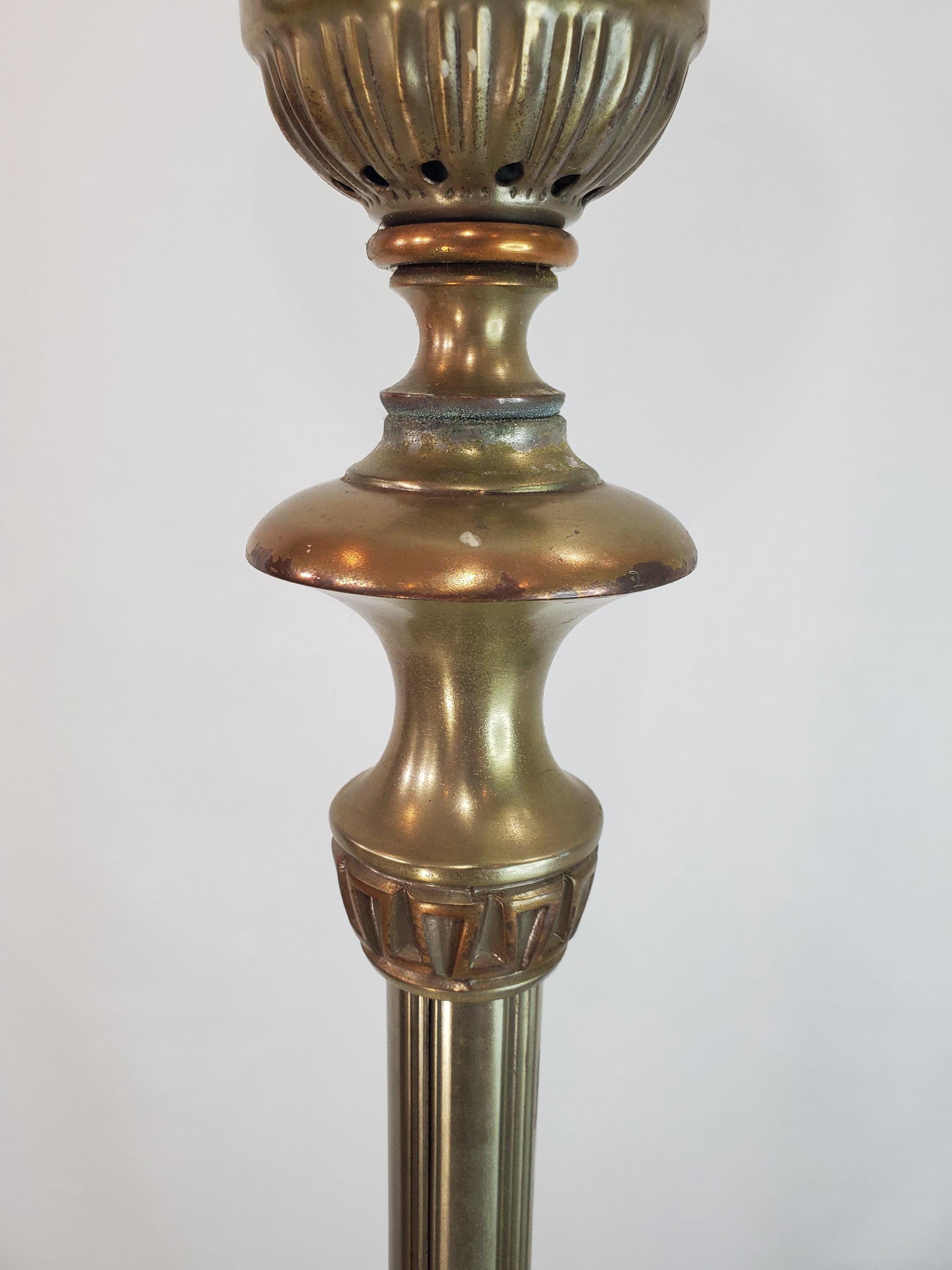 Vintage Nickel and Copper Accent Torchiere Floor Lamp - Etsy