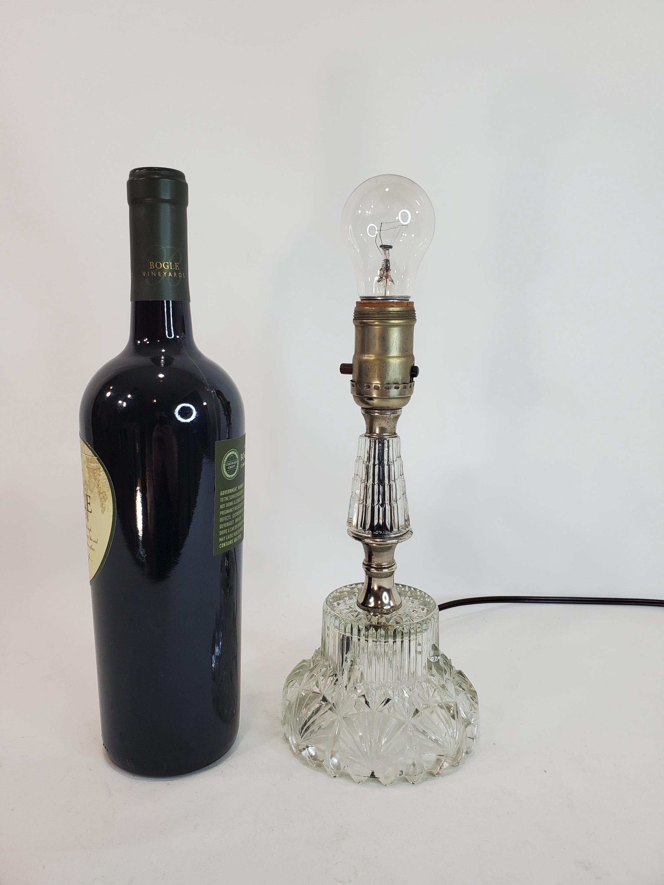 1940s Art Deco Molded Crystal Glass Vanity Lamp - Etsy