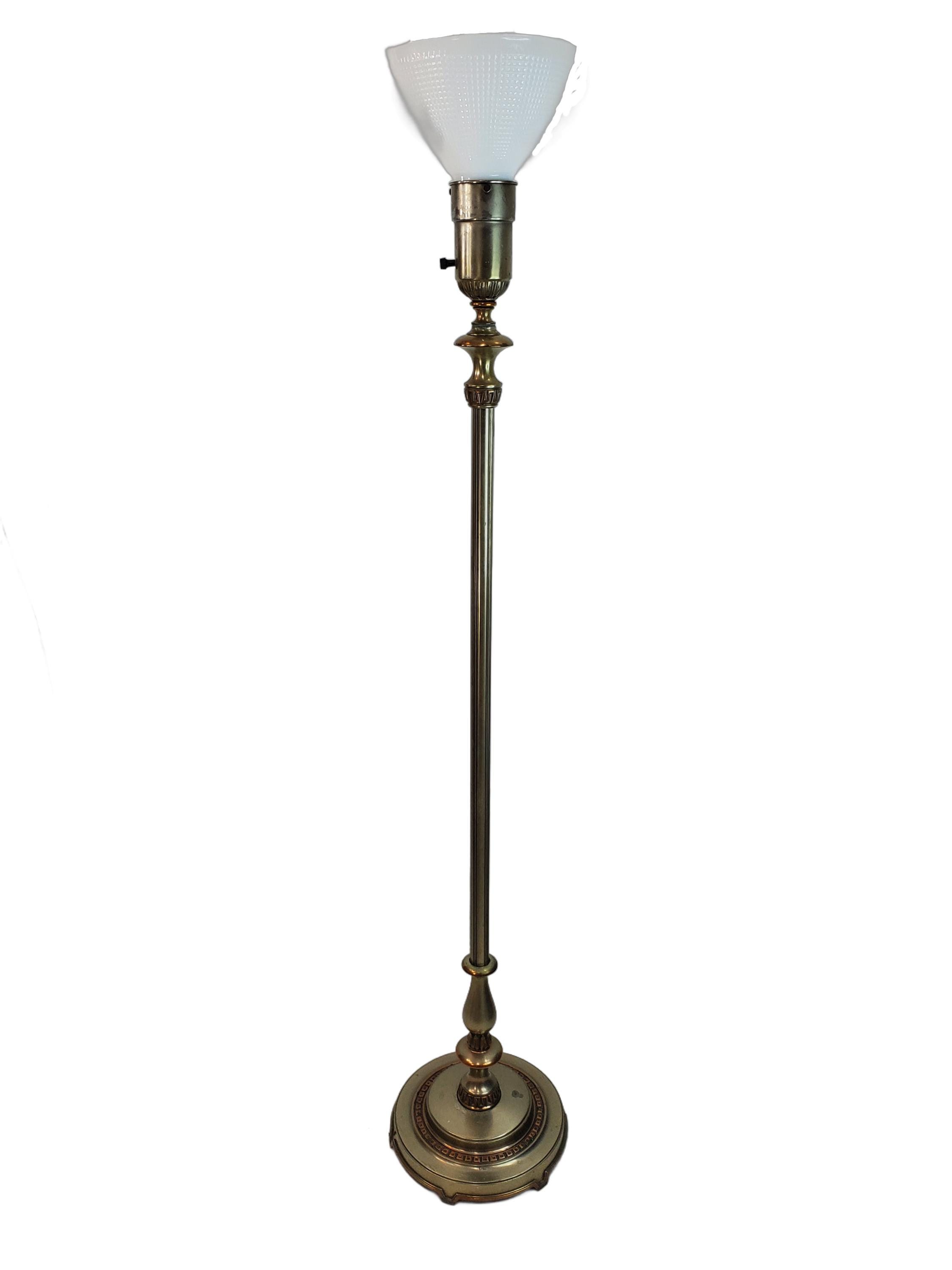 Vintage Nickel and Copper Accent Torchiere Floor Lamp - Etsy