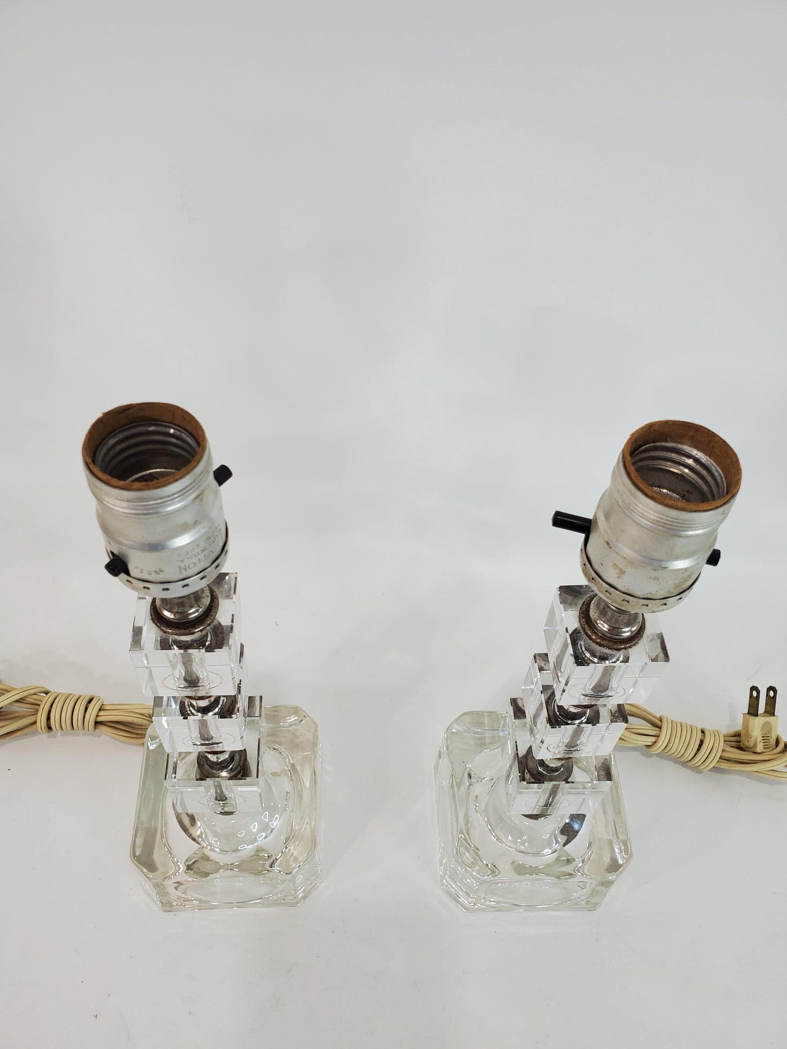Vintage Lucite Dresser Boudoir Stacked Block Lamps - Etsy