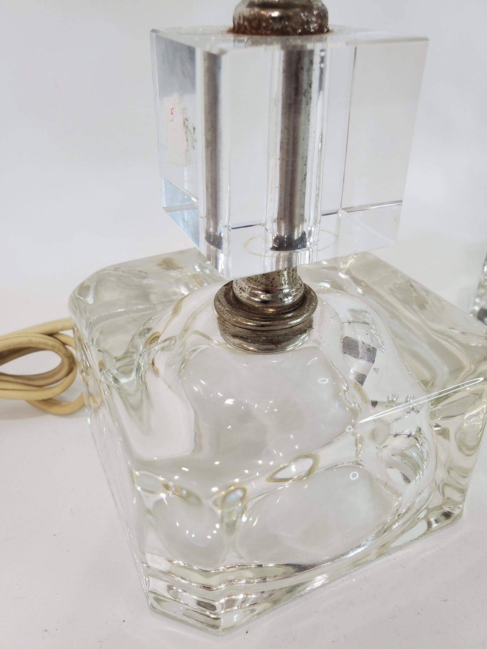 Vintage Lucite Dresser Boudoir Stacked Block Lamps - Etsy