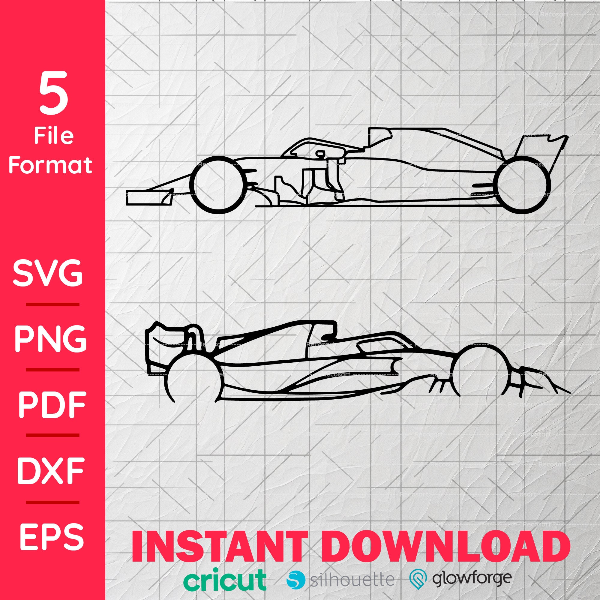 F1 Car SVG Ready to Use for Cricut Transparent Background High ...