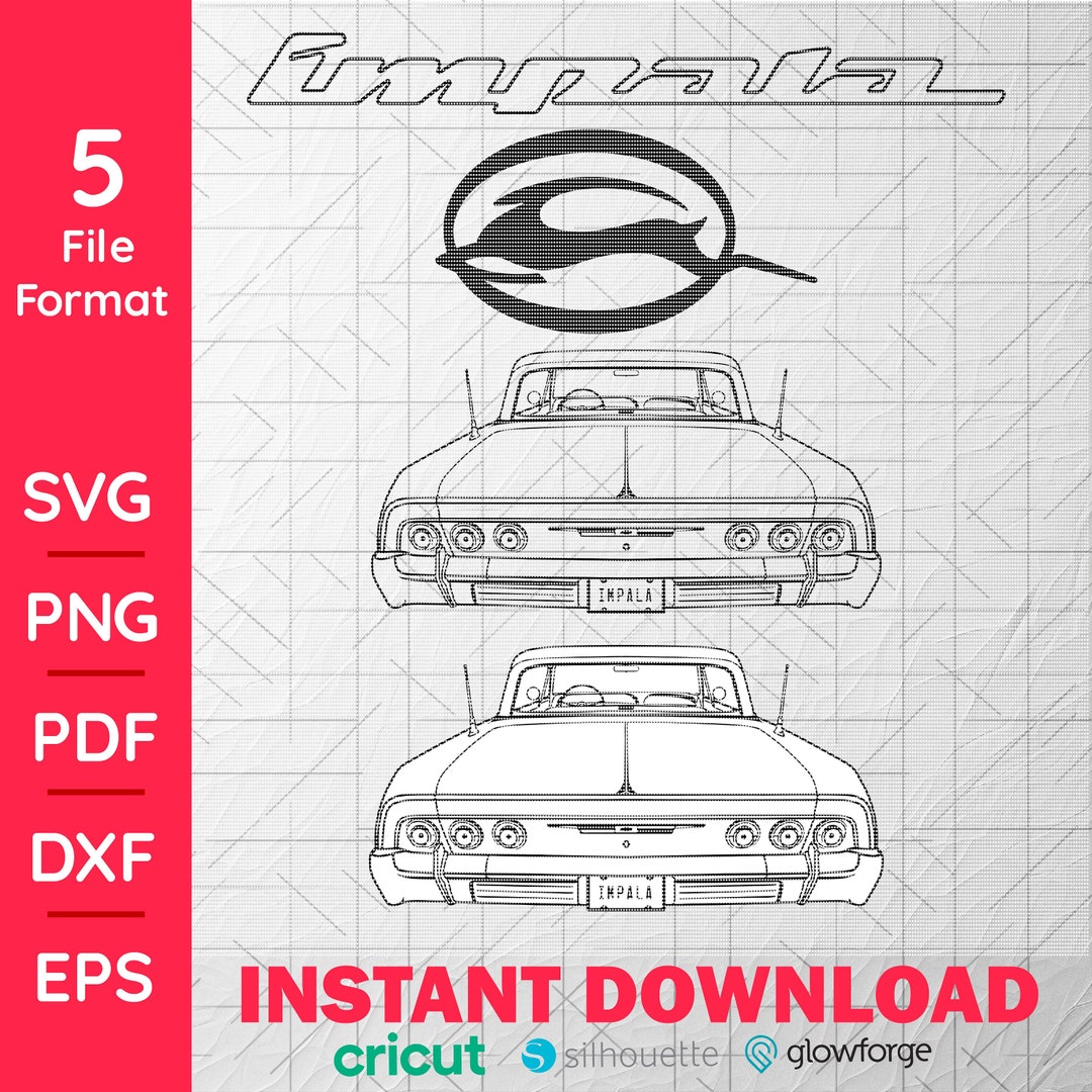 Impala SVG PNG DXF Cricut, Silhouette, Cut Files - Etsy