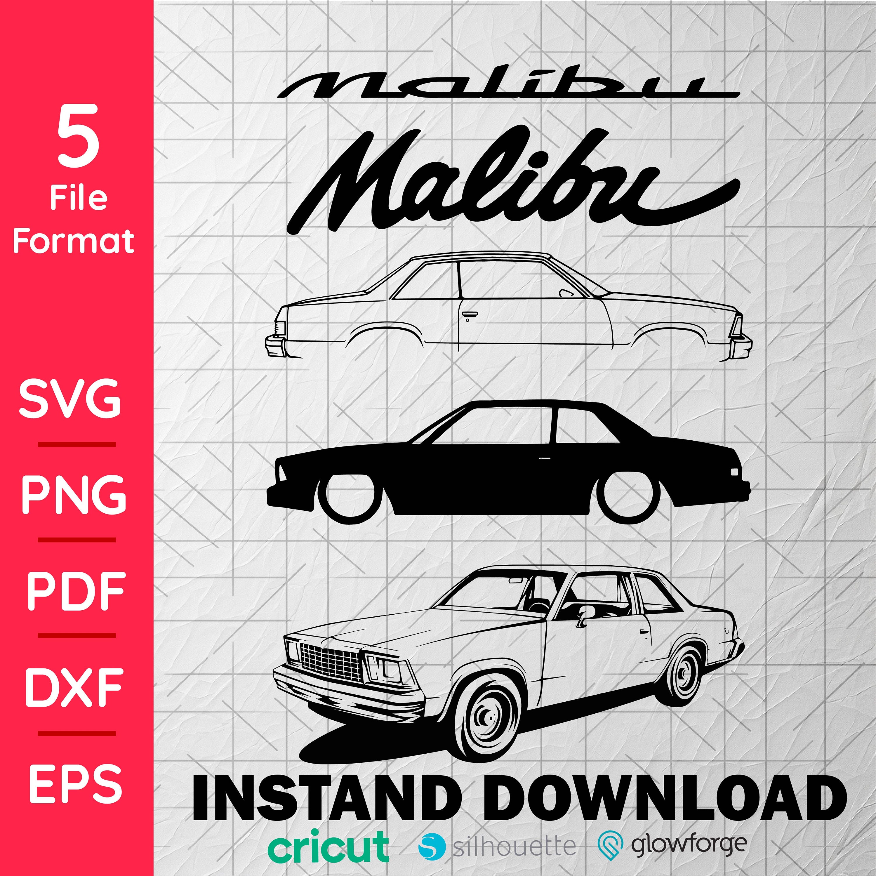 Car Chevy Chevrolet Malibu Png Illustration Vector Silhouette ...