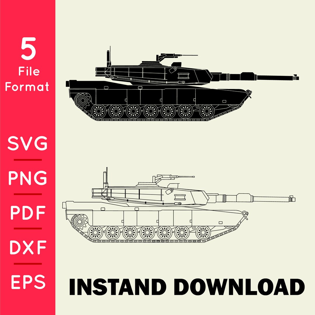 Abrams Tank Svg Eps Dxf Png Jpg. M1 Abrams Vector Image - Etsy
