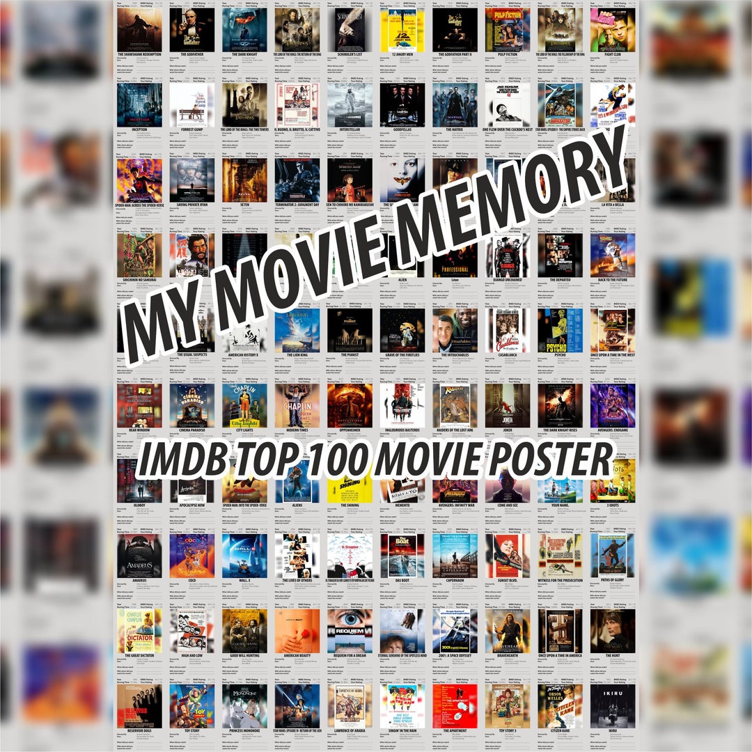 100 Pcs My Movie Memory Cards Minimalist Poster Digital Collage Kit ...