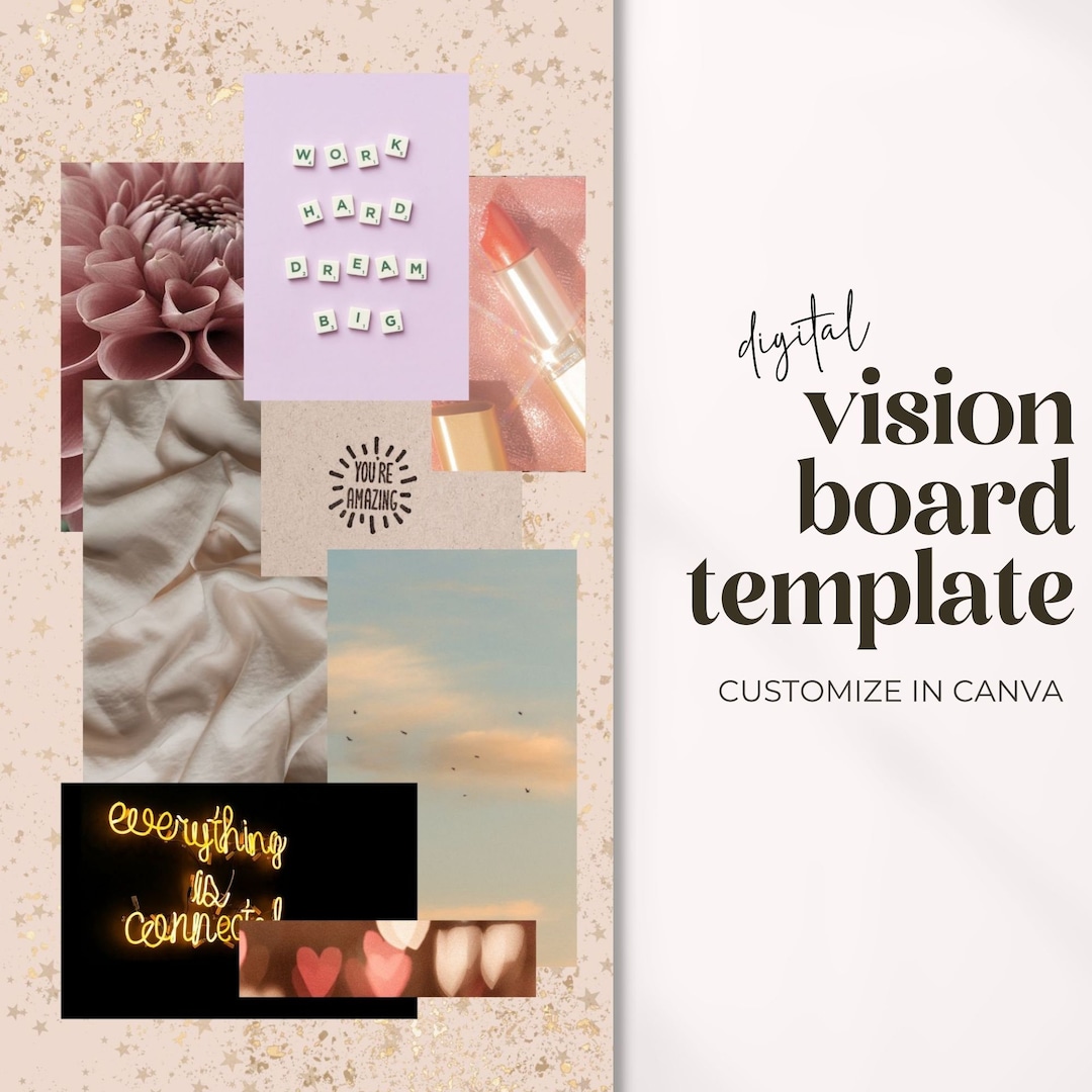 Vision Board Template Vision Board Layout Vision Board Words Vision ...