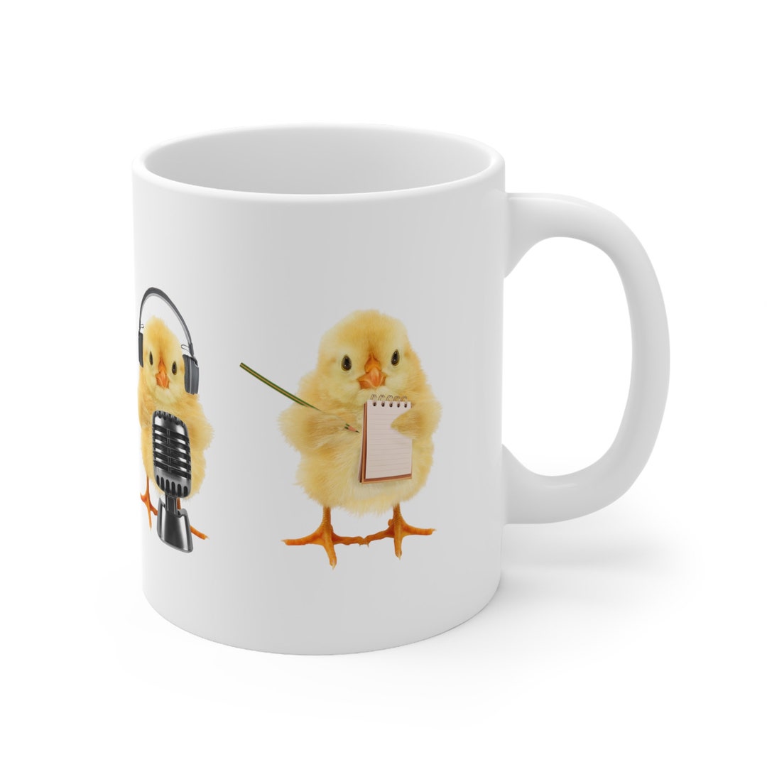 Chick Mug Nature Mug Chick Gift Animal Lover Mug Farm Life Mug Enamel ...