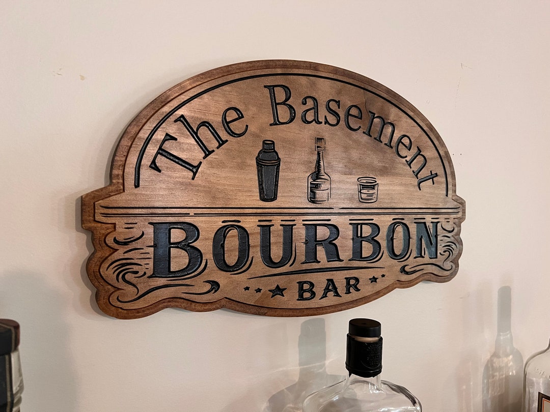 Personalized Wooden Bourbon Bar Sign - Etsy