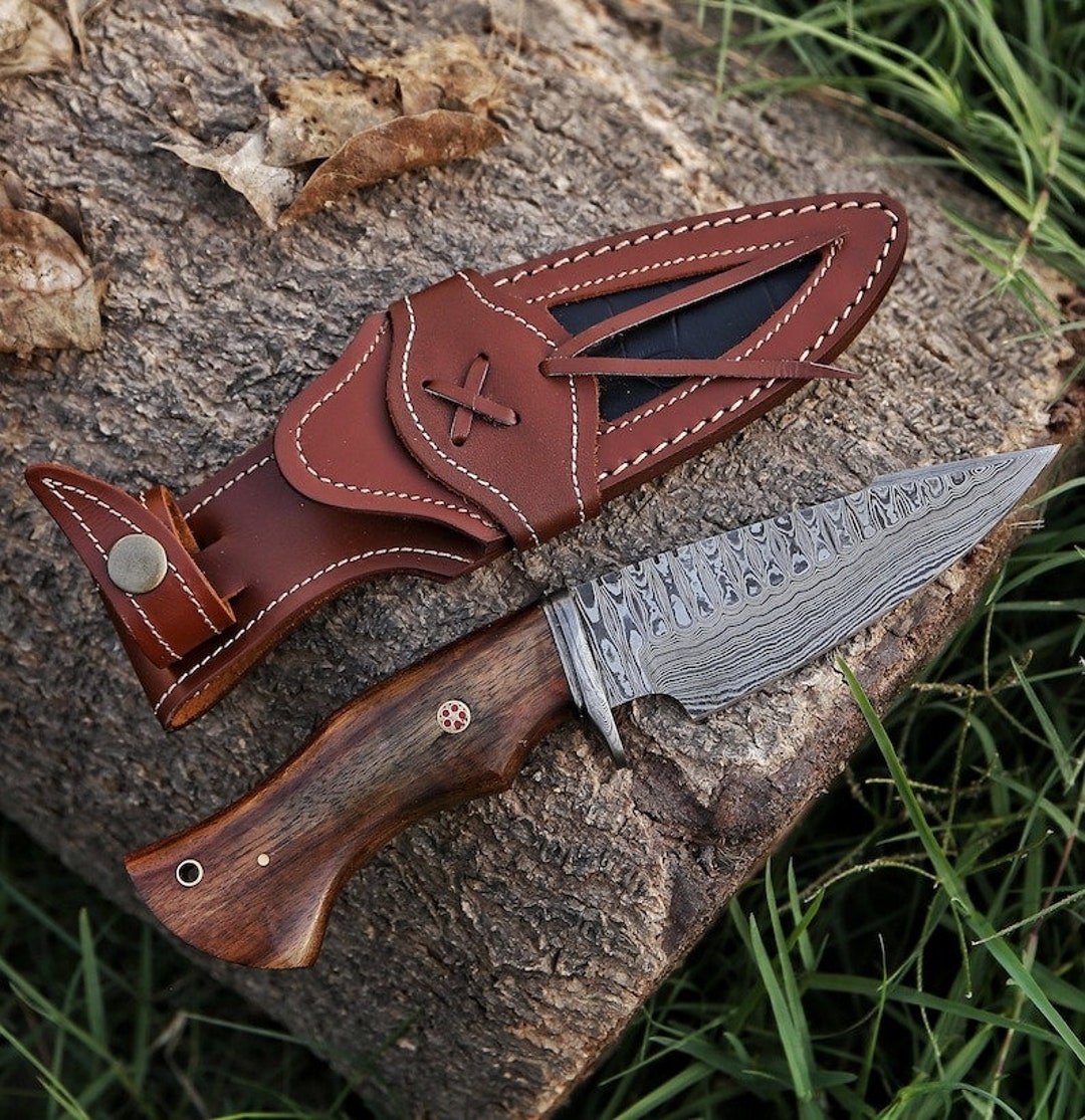 Damascus Steel Hunting Knife| Handmade Hunting Bush Craft Knife ...