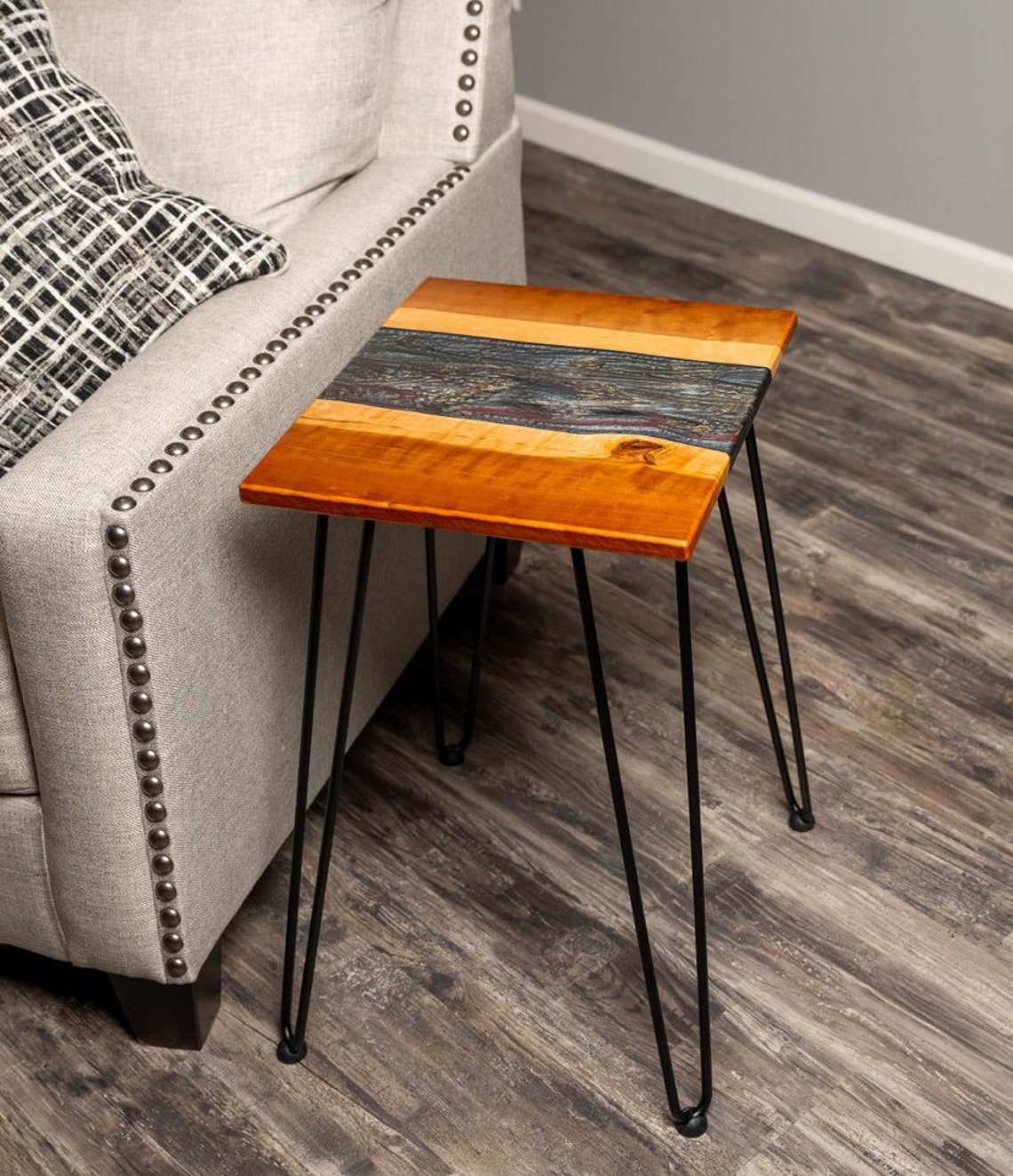 Cherry and Epoxy End Table - Etsy