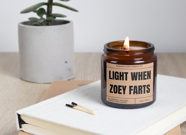 Personalized "light When [name] Farts" 9oz Soy Candle, Funny Gift - Etsy