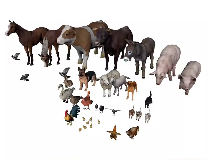 Farm Animals STL: Create Your Own Ranch - Educational 3D Models ...