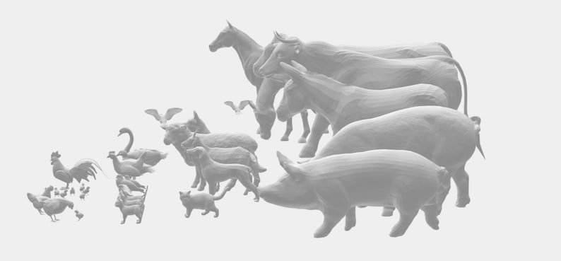 Farm Animals STL 3D Models: Educational Ranch Play Set - Etsy