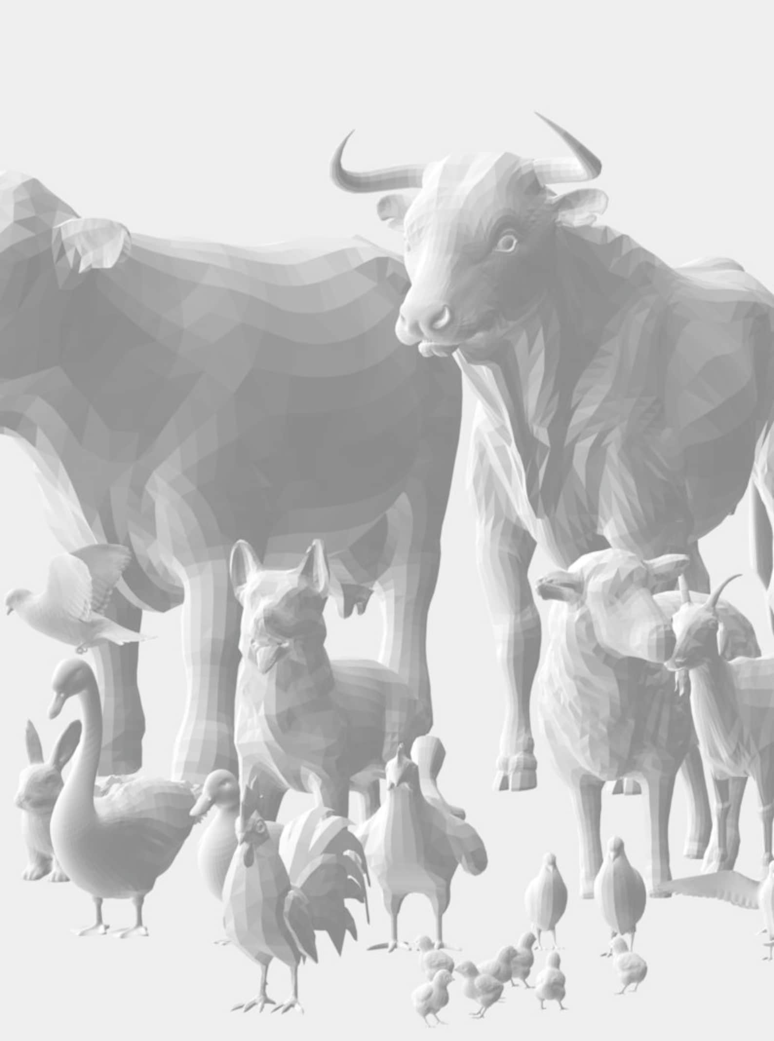 Farm Animals 3D Models STL: Educational Ranch Play Set - Etsy