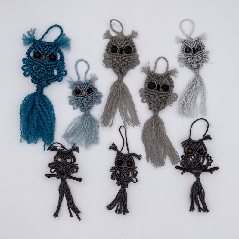 Miniature Macrame Owls in Various Colors and Sizes. Handmade With Love ...