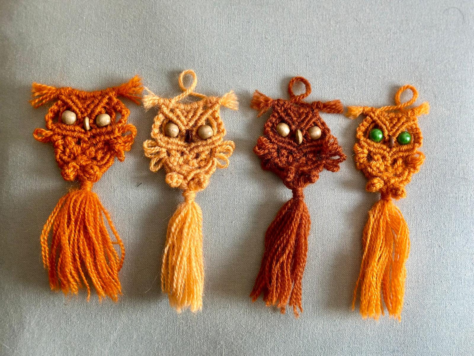 Miniature Macrame Owls in Various Colors and Sizes. Handmade With Love ...