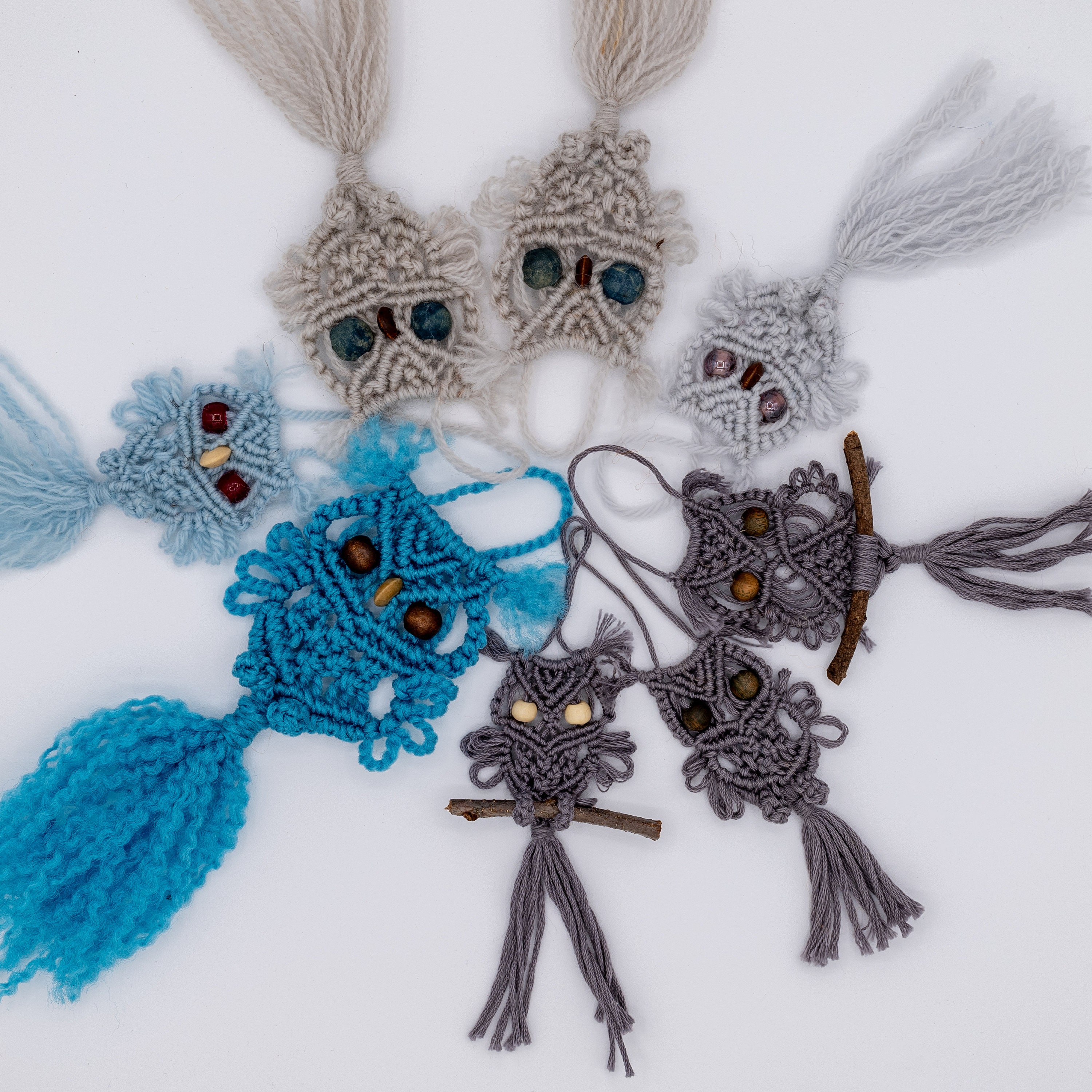 Miniature Macrame Owls in Various Colors and Sizes. Handmade With Love ...