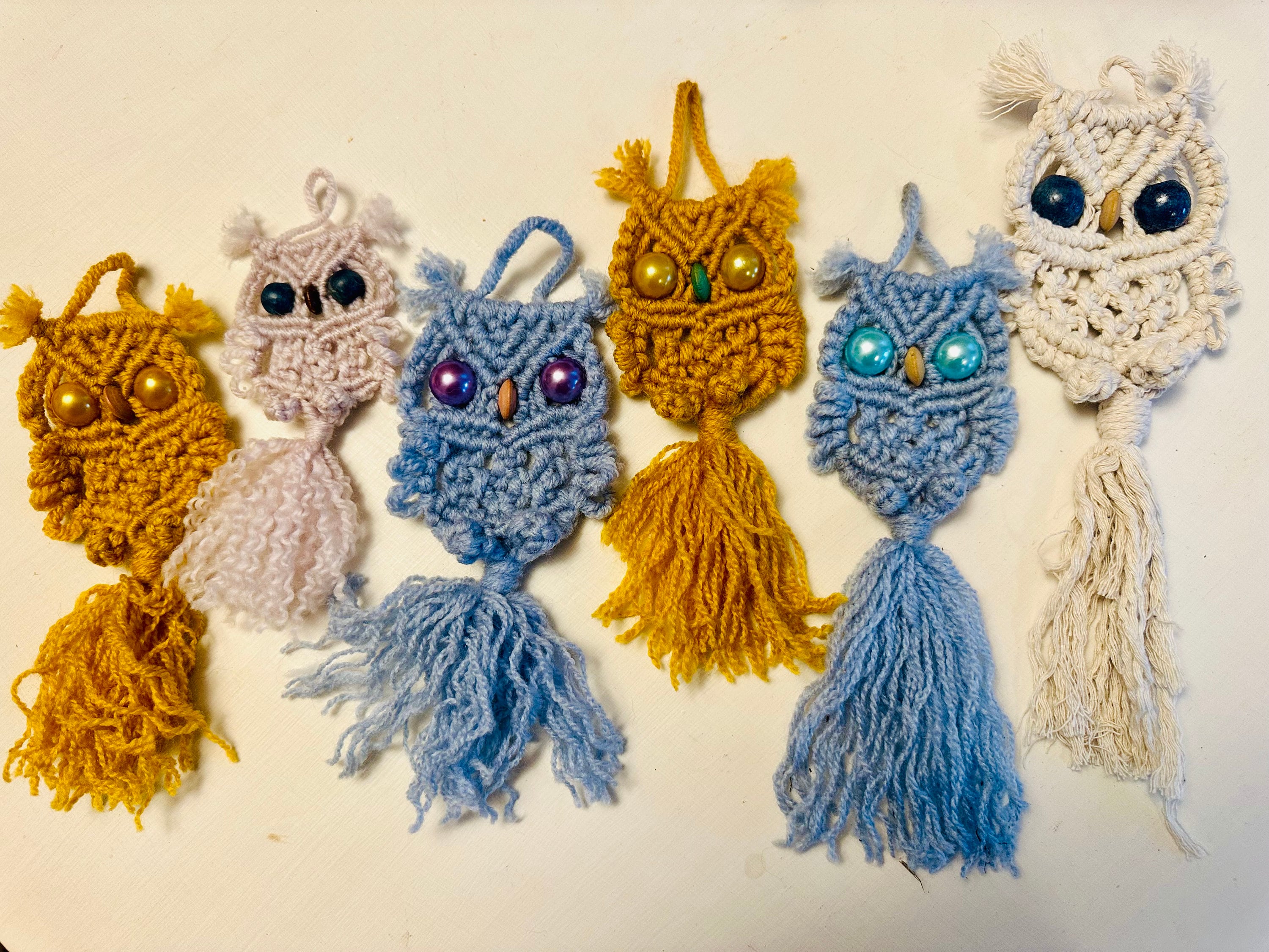 Miniature Macrame Owls in Various Colors and Sizes. Handmade With Love ...