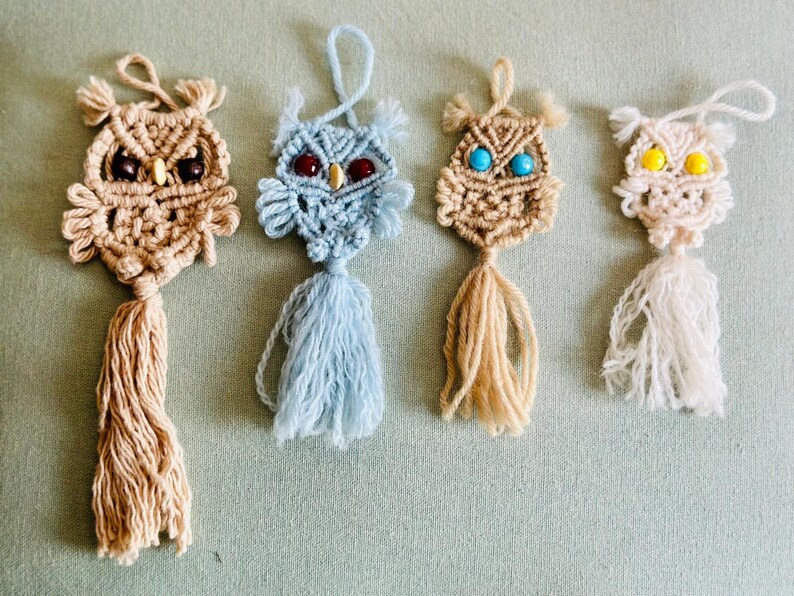 Miniature Macrame Owls in Various Colors and Sizes. Handmade With Love ...