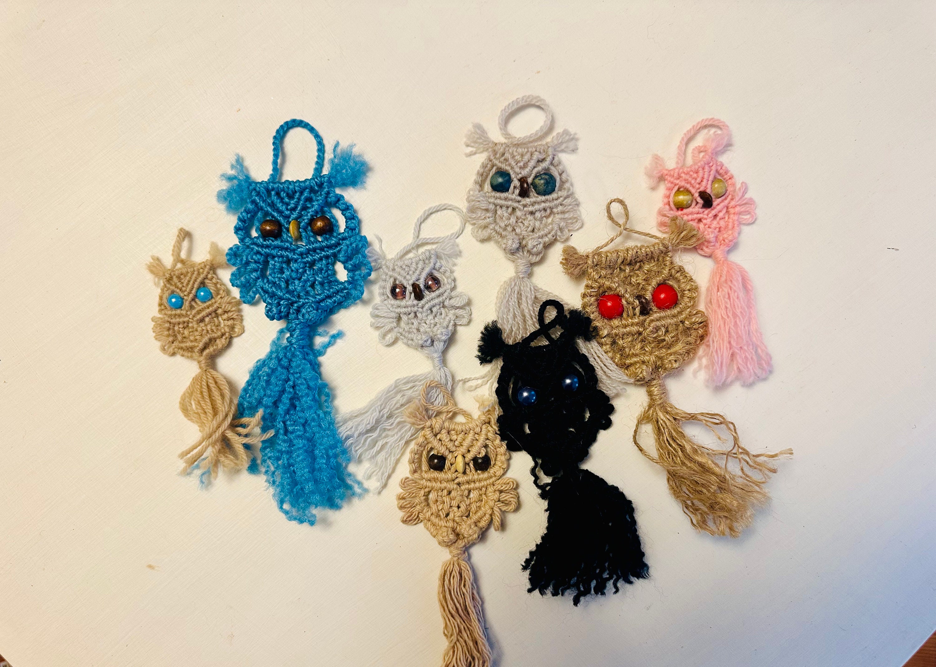 Miniature Macrame Owls in Various Colors and Sizes. Handmade With Love ...