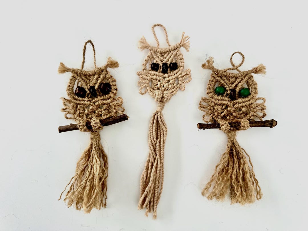 Miniature Macrame Owls in Various Colors and Sizes. Handmade With Love ...