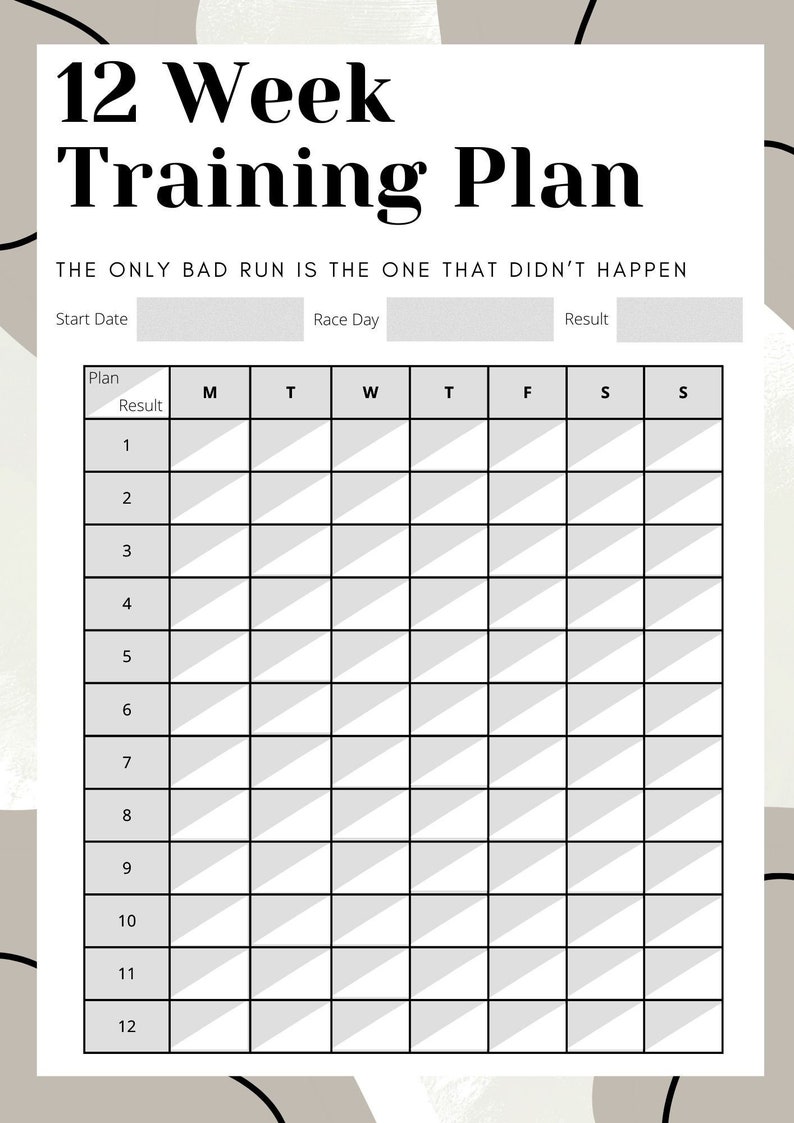 12 Week Training Plan - Etsy