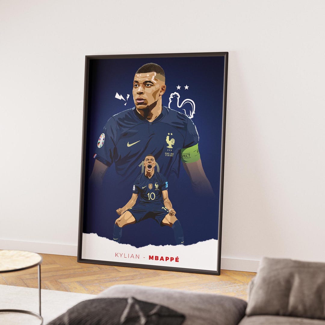 French Team Poster - Kylian Mbappé - Poster - Etsy