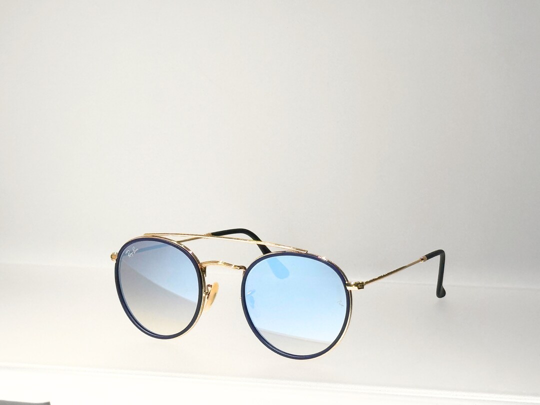 Double Round Bridge Ray-ban / Gold Gradient Unisex Sunglasses / RB 3647 ...