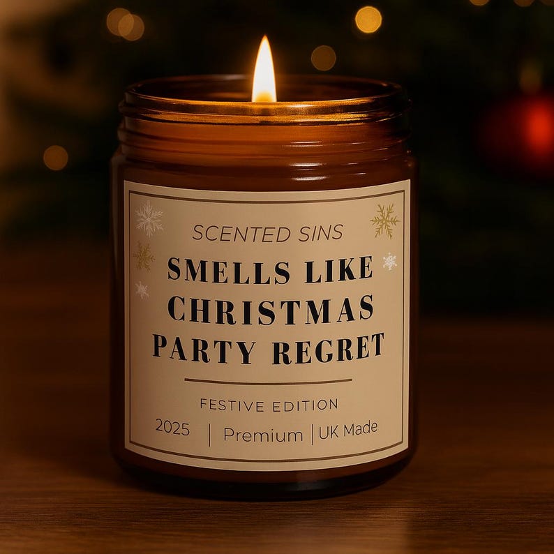 Funny Office Secret Santa Candle Labels | Printable Christmas Gift ...
