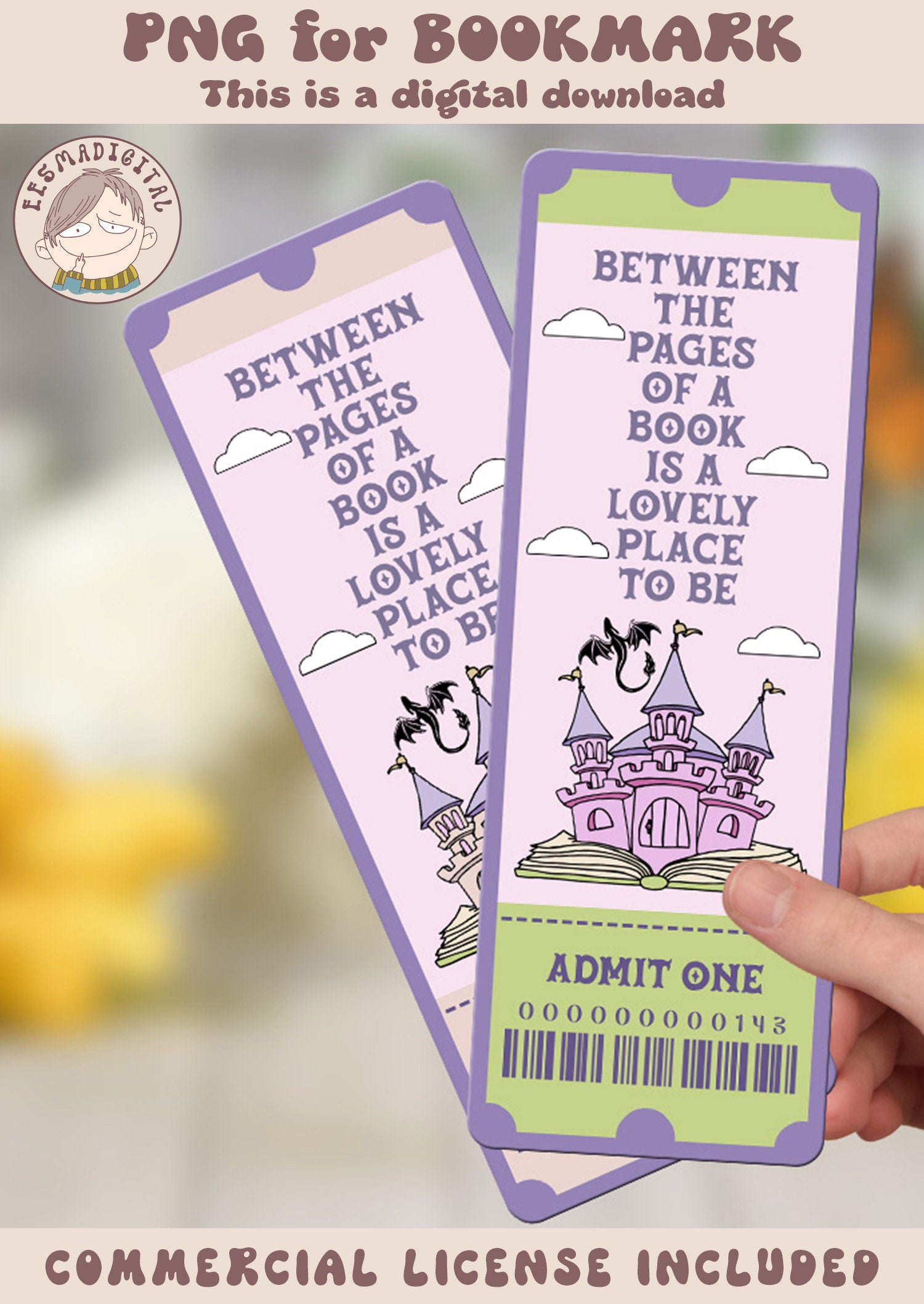 Between the Pages of a Book is a Lovely Place to Be Bookmark Design ...