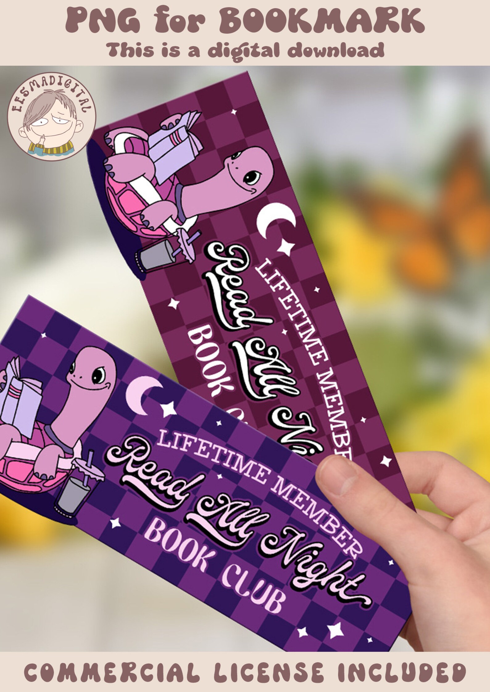 Read All Night Book Club Bookmark PNG, Checkered Cute Artsy Creative ...