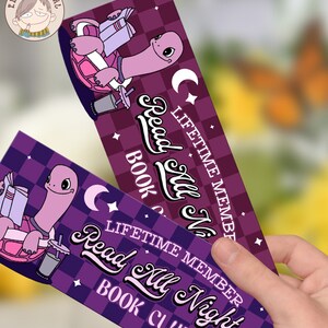 Read All Night Book Club Bookmark PNG, Checkered Cute Artsy Creative ...