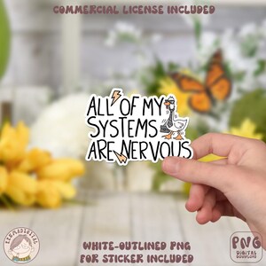 All of My Systems Are Nervous PNG, Anxious Goose Png, Quirky Png ...