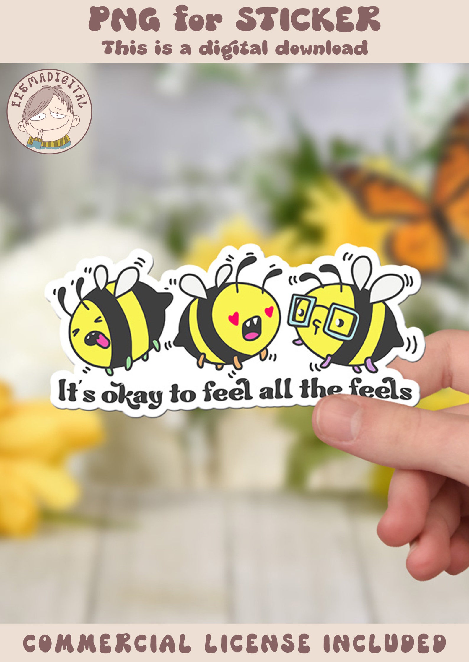 Its Okay to Feel All the Feels PNG, Bee Png, Love Yourself Png, Its ...