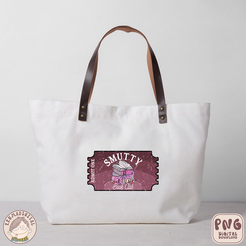 Smutty Book Club Ticket PNG File, Cute Trendy Bookish Artsy Design for ...