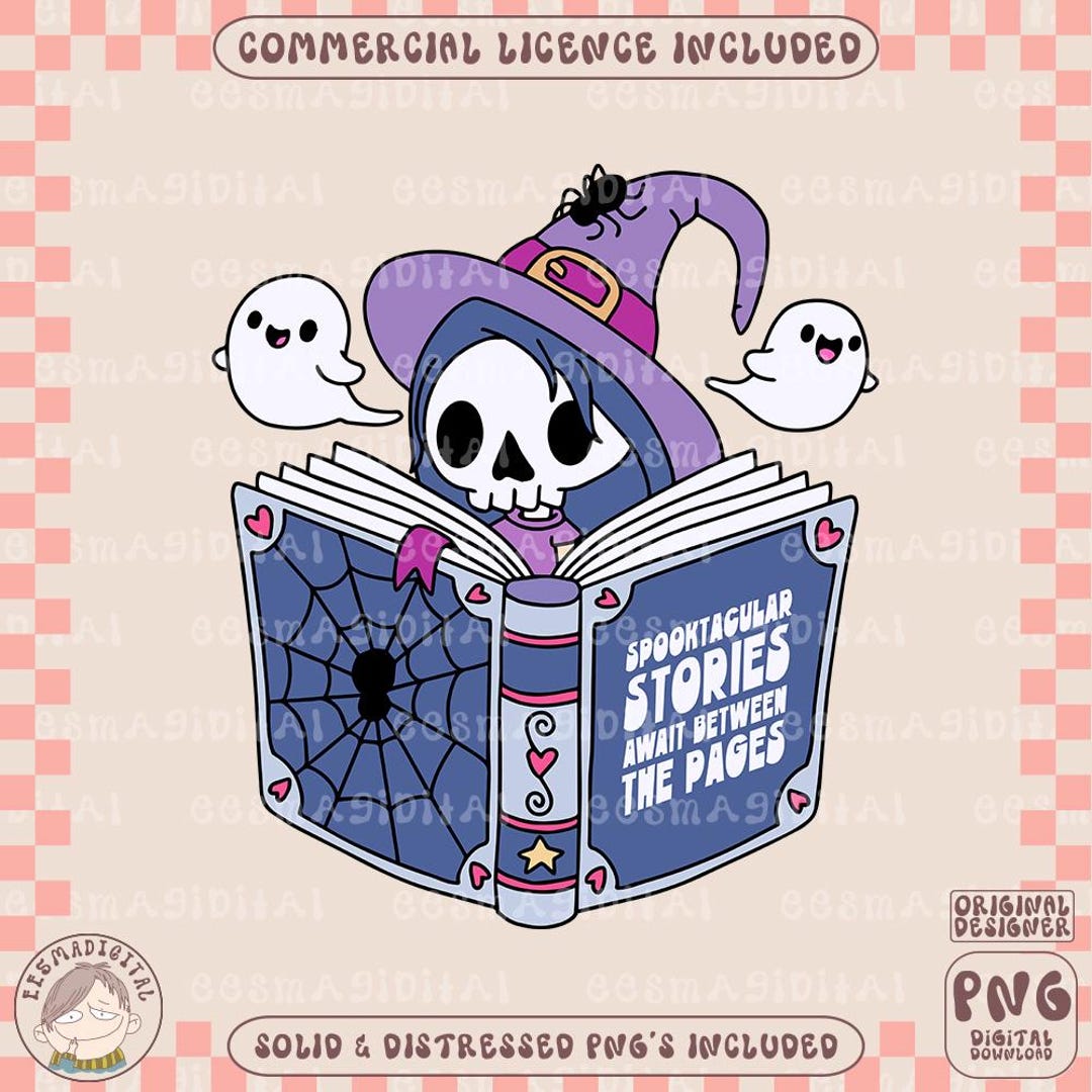 Spooktacular Stories Await Between the Pages PNG, Cute Artsy Trendy ...