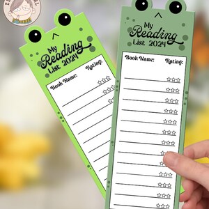 My Reading List 2024 Frog Bookmark Design, PNG File, Cute Creative ...