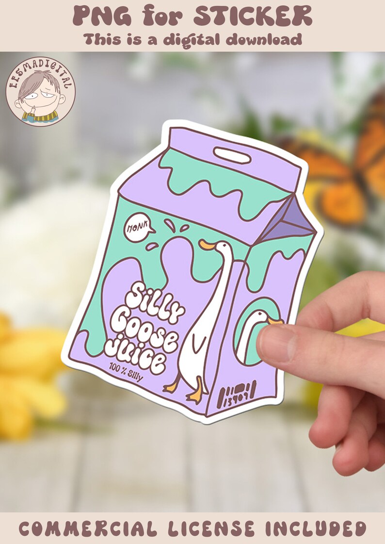 Silly Goose Juice Png, 100% Silly, Silly Png, Silly Goose Vibes, Funny ...