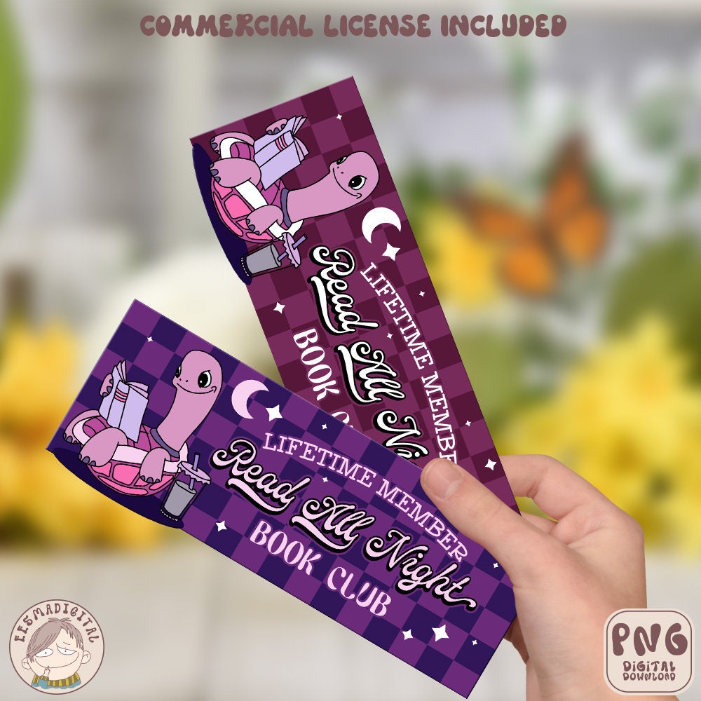 Read All Night Book Club Bookmark PNG, Checkered Cute Artsy Creative ...