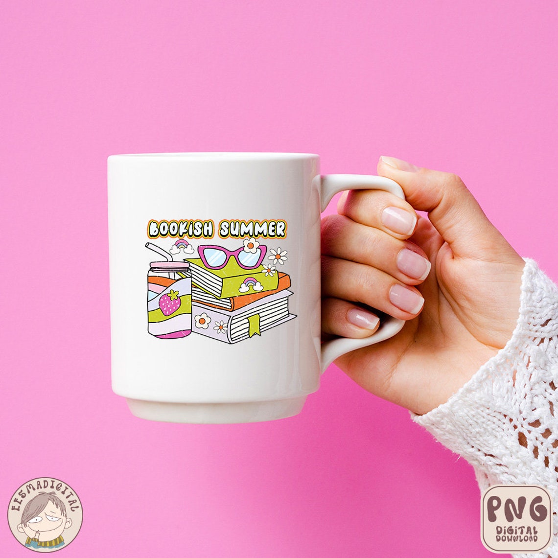 Bookish Summer Png, Bookish Girlie Therapy PNG File, Cute Fun Trendy ...