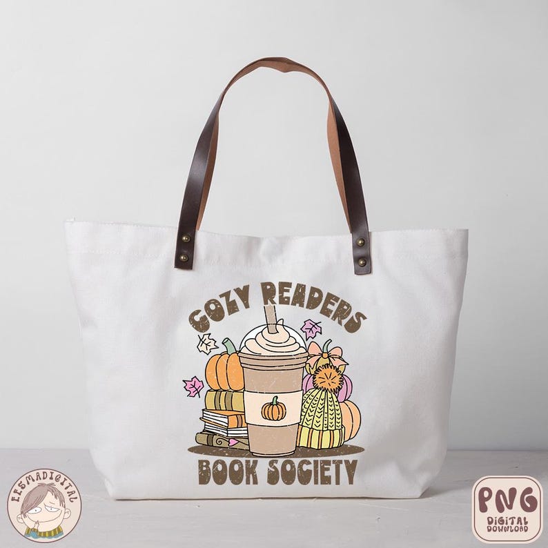 Cozy Readers Book Society PNG, Autumn Fall Cozy Bookish Png, Digital ...