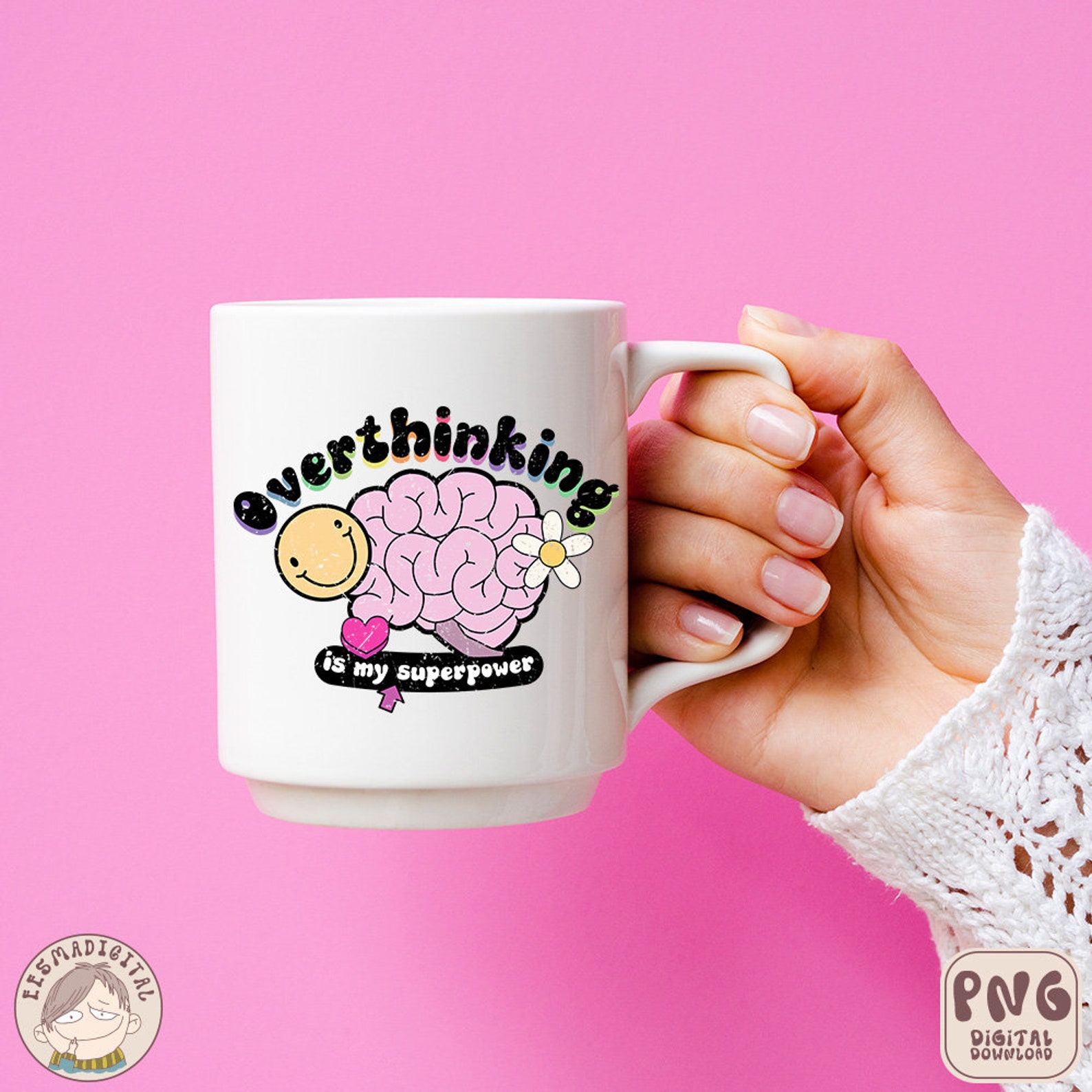 Overthinking is My Superpower PNG, Cute Trendy Mental Health Design for ...