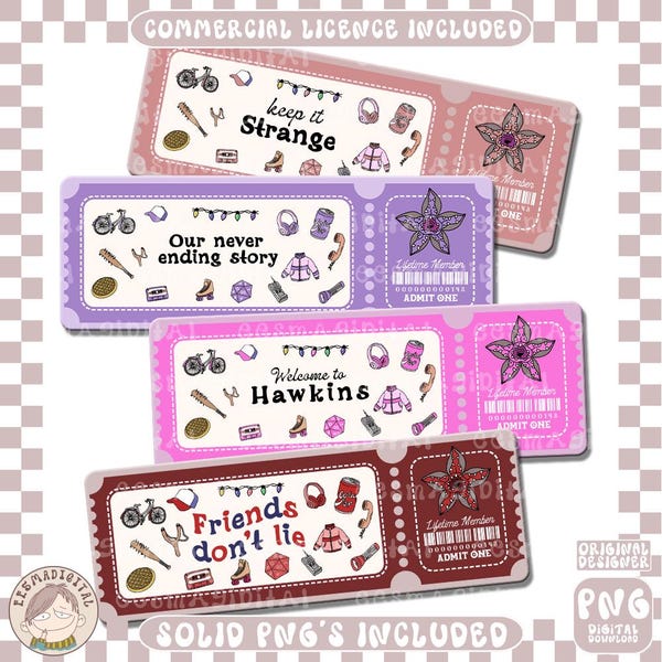 Strangers Things Bookmarks - Etsy