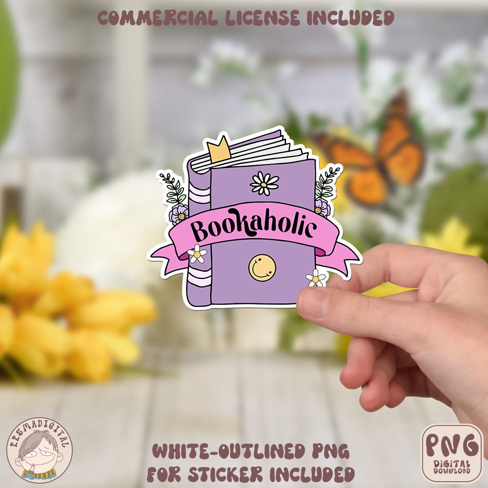 Bookaholic PNG File, Bookmark Png, Booktok Cute Trendy Bookish Artsy ...