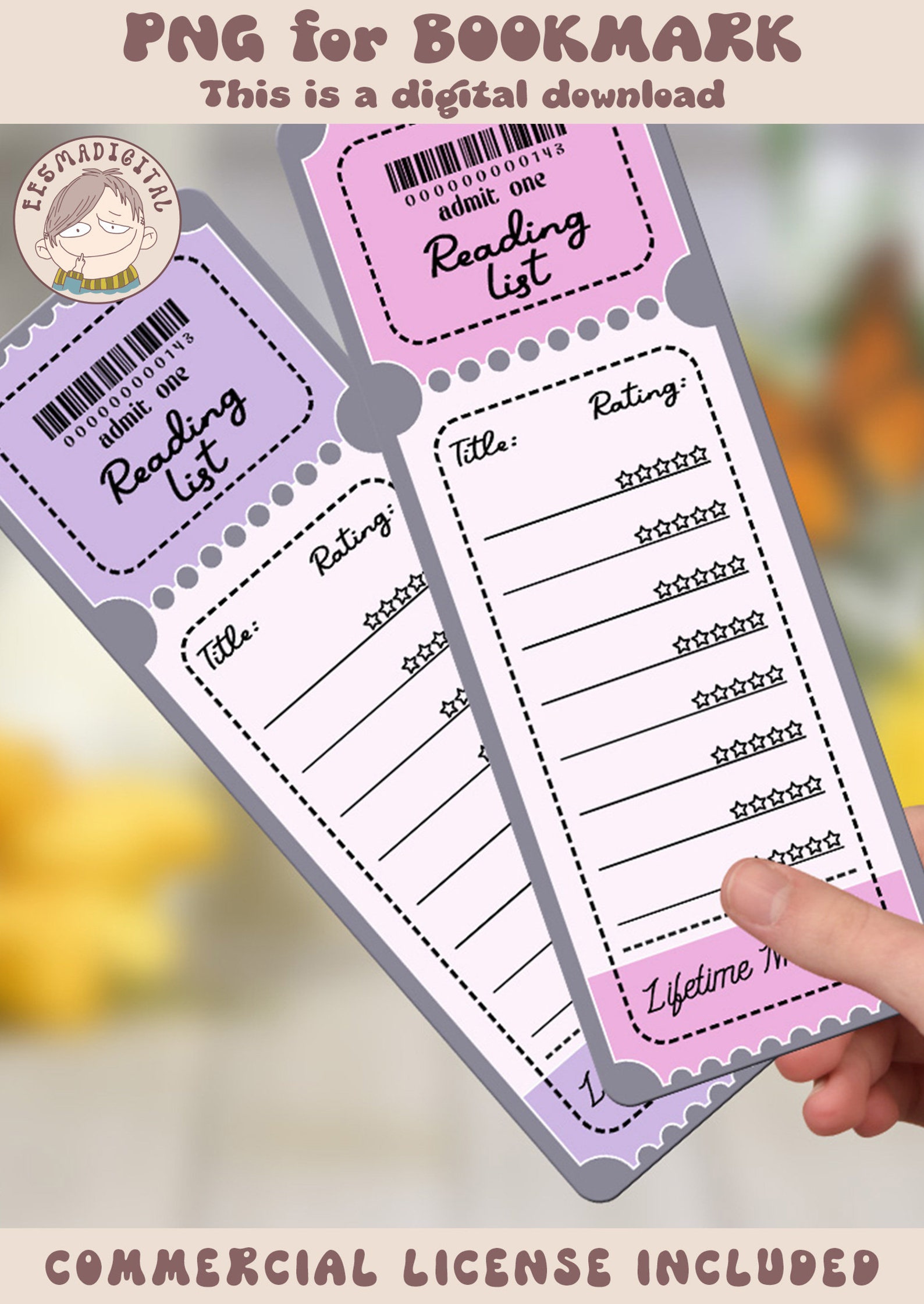 Reading List Bookmark Design, PNG File, Cute Artsy Creative Bookish ...